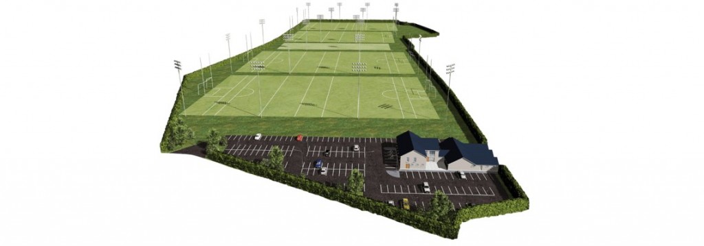 Illustration - GAA Pitch and Club House - Sinnott Design